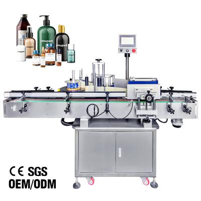 China Oil Wine Juice Flat Bottle Labeling Equipment Automatic Sticker Applicator 700W for sale