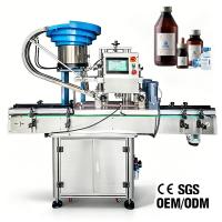 China High Speed 40Pcs/min Four Wheel Capping Machine Food and Cosmetic Automatic Capper Machine With Feeder Elevator for Bottles Jars for sale