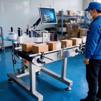 China 100pcs/Min Industrial Bottle Printing Labeling Machine PLC HMI Control for sale