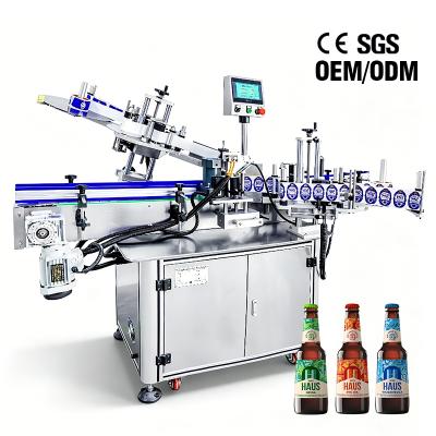 China Automatic Bottle Labeling Machine Glass And Plastic Bottle Neck And Body Labeling Machine For Red Wine And Beverages for sale