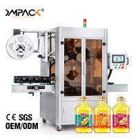 China High Accuracy ±0.5mm Full Automatic Sleeving Label Machine Buckets Cans Bottles Shrink Sleeve Applicator for Beverages and Oil for sale