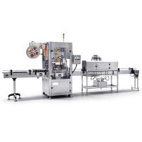 China High Accuracy ±0.5mm Full Automatic Sleeving Label Machine Buckets Cans Bottles Shrink Sleeve Applicator for Beverages and Oil for sale
