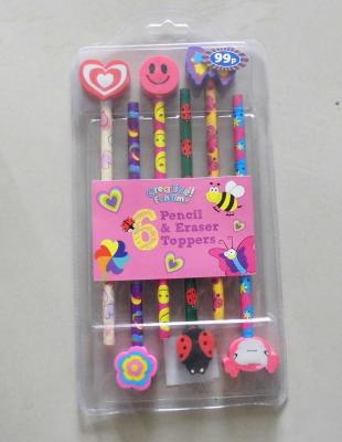 China pencil with eraser toppers for sale