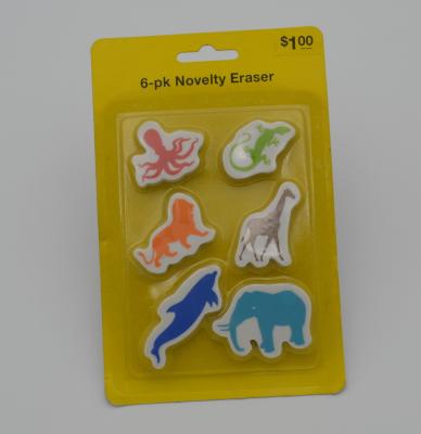 China 6PK novelty erasers for sale