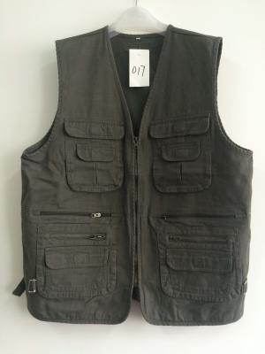 China vest, waistcoat, mens vest, fishing vest, 100% cotton, S-3XL, olive, green color for sale