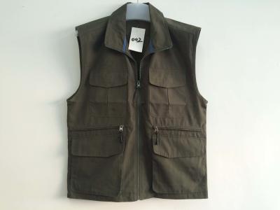 China vest, mens vest in T/C 65/35 fabric, fishing vest, casual vest for sale