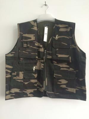 China mens vest in T/C 65/35 fabric, camouflage, fishing vest, S-3XL for sale