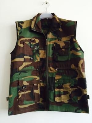 China mens vest in T/C 65/35 fabric, camouflage, fishing vest, S-3XL for sale