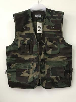China vest, waistcoat, T/C 65/35 fabric, fishing vest, weeding waistcoat, S-3XL, camouflage print for sale