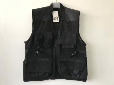 China vest, photography vest, mens vest 037 in T/C 65/35 fabric, black color, fishing vest, casual vest for sale