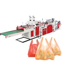 China Double Line High Speed Garbage Trash Vest T-Shirt Carry Bag Making Machine for sale