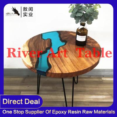 China Solid Wood River Table Epoxy Resin Design No Odor Blush Resistant for sale