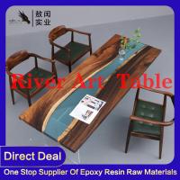China No Yellowing Art Jewelry Clear Epoxy Resin Table Cast Wood Surface for sale