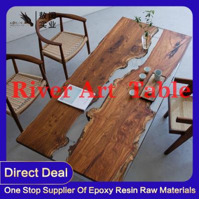 China No Yellowing Art Jewelry Clear Epoxy Resin Table Cast Wood Surface for sale