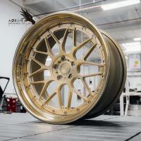 China Customized 2 Piece Super Deep Concave Brushed Bronze Polished Lip Forged Wheels for sale