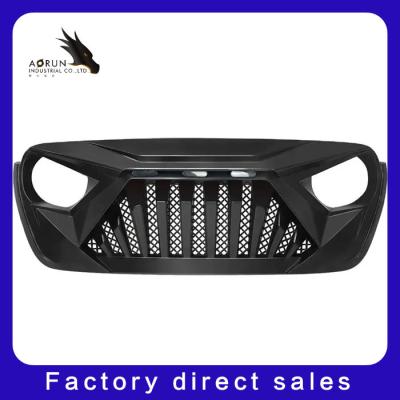China Car Grille For 2018-2022 Jeep Wrangler JL ABS Shark Grill Front Bumper Grille Glossy Black US Has Stocks for sale