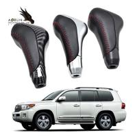 China Black Genuine Leather Automatic Lever Car Gear Shift Knob For LAND CRUISER 2003-2017 LC5 4RUNNER TUNDRA TRD PRO FJ for sale
