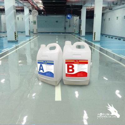 China Aorun Dust Off Epoxy Floor Resin 1:1 AB Self Leveling Concrete Floor Coating for sale
