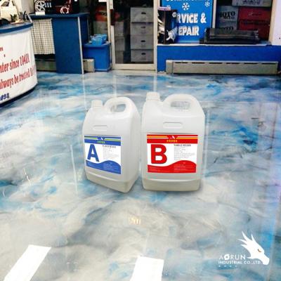 China Satin Matte Epoxy Floor Resin 150 RAL Color Floor Paint Epoxy Resin for sale