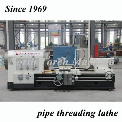 China CNC Pipe Threading Lathe Machine Big Spindle Bore 190mm 3000mm Max Length for sale