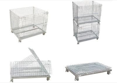 China 800kg Foldable Mesh Container , Galvanized Iron Wire Mesh For Warehouse / Workshop for sale