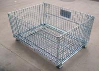 China Stackable Industrial Wire Mesh Containers Powder Coated ISO9001 Approved for sale