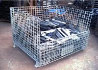 China Collapsible Wire Mesh Storage Containers 6mm Wire dia. Square Hole for sale