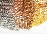 China Round Hole Chain Mail Curtain , Architectural Ring Mesh Curtain for sale