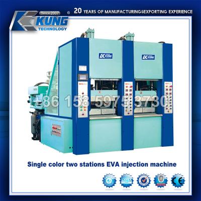 China Single Color 2 Stations EVA Injection Machine with 180,000 kgf Clamping Force and 8.04 kW Heating Power for Slipper Production for sale