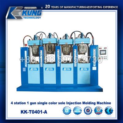 China 4 Station 2 Guns Double Color Plastic Sole Injection Molding Machine for Footwear Manufacturing for sale