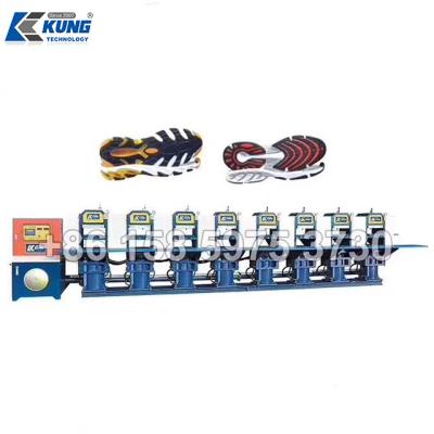 China KINGKUNG KK-HYRM01 Rubber Sole Vulcanizing Press Machine 100-300 Pairs/Hour 8.5x1.6x1.6m for sale