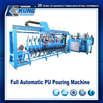 China 46/60/80 Stations 61KW PU Pouring Shoe Making Machine with 160L Capacity and 250 Pairs/Hour Output for sale