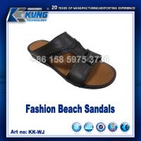 China Men's Waterproof PU Leather Slippers - Synthetic Upper Footwear with Custom Sizing & Logo Printing for sale