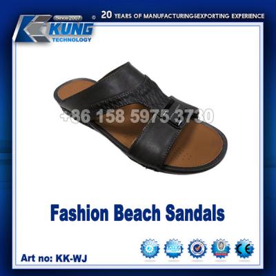 China Men's Waterproof PU Leather Slippers - Synthetic Upper Footwear with Custom Sizing & Logo Printing for sale