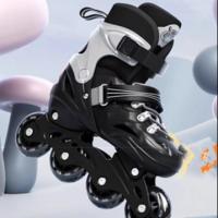 China Black 4-Wheel Multi-Scene Skating Shoes with PVC Outsole - Sizes S/M/L Available for sale