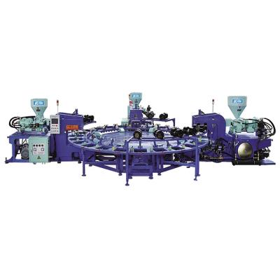 China 270m³ PVC Shoe Injection Molding Machine 8 Station 60-100ton Clamping Force for sale