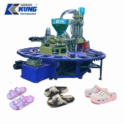 China Full Automatic PVC Mix Color Air Blowing Injection Molding Machine 24 Station 60 Ton for sale