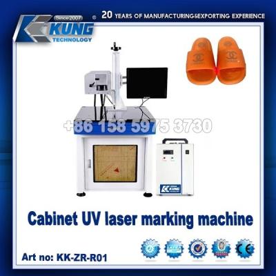 China Cabinet UV Laser Marking Machine 355nm 20W for Shoe Production High Precision for sale