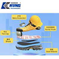 China Guhe Kevlar Insole Steel Midsole Toe Cap Safety Shoes with Shank Protection 200J Impact Resistance for sale