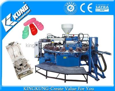 China PVC Injection Molding Shoe Machine 65mm Screw 60ton Clamping Force 8 Stations for sale