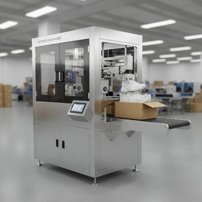 China Automatic Shoe Packing and Boxing Machine 400-600 Pairs per Hour with Tissue Wrapping for sale