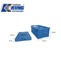 China Folding Turnover Box 600x400x300mm PP Plastic Storage Crate for Shoe Factory for sale