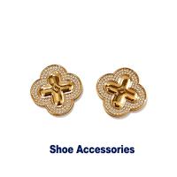 China Bow Flower Rhinestone Plated Zinc Alloy Women Shoe Ornament Accessories for sale