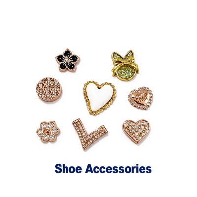 China Bow Flower Rhinestone Plated Zinc Alloy Women Shoe Ornament Accessories for sale