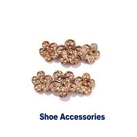 China Bow Flower Rhinestone Plated Zinc Alloy Women Shoe Ornament Accessories for sale