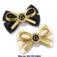 China Bow Flower Rhinestone Plated Zinc Alloy Women Shoe Ornament Accessories for sale
