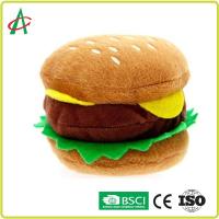 China 0.1kgs Hamburger Pet Plush Toy Three Charming Sounds for sale