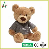 China BSCI 12 Inch Plush Teddy Bear Hot Transfer Printing With Blue Clothes for sale