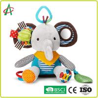 China 6 Inch Baby Animal Plush Toys , Elephant Rattle Toy CE Certified for sale