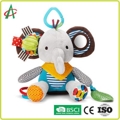 China 6 Inch Baby Animal Plush Toys , Elephant Rattle Toy CE Certified for sale